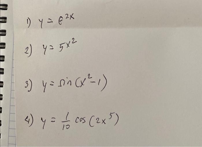Solved Solve the following derivative problems using | Chegg.com