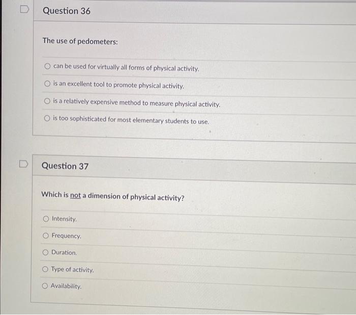Solved The use of pedometers: can be used for virtually all | Chegg.com