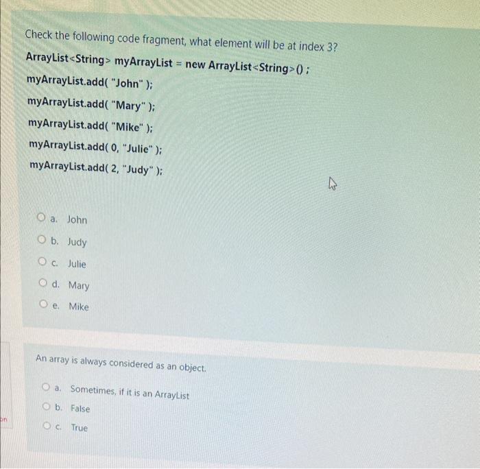 Solved Check the following code fragment, what element will | Chegg.com