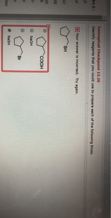Solved kry 2 - Conceptual Checkpoint 13.20 Identify reagents | Chegg.com