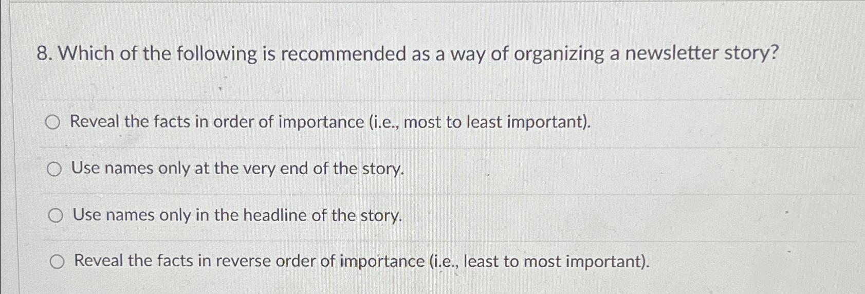 Solved Which of the following is recommended as a way of | Chegg.com