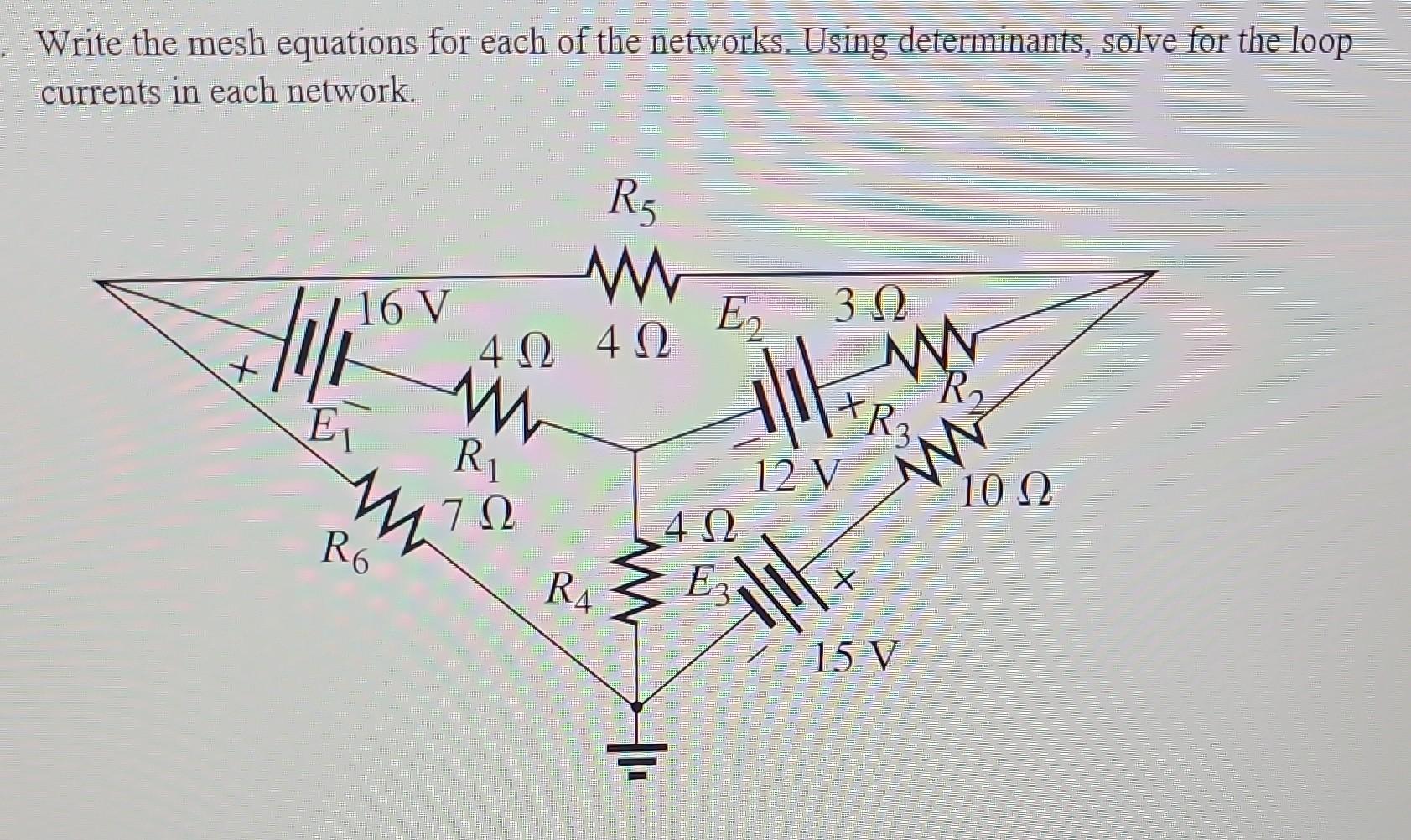 Solved Write the mesh equations for each of the networks. | Chegg.com