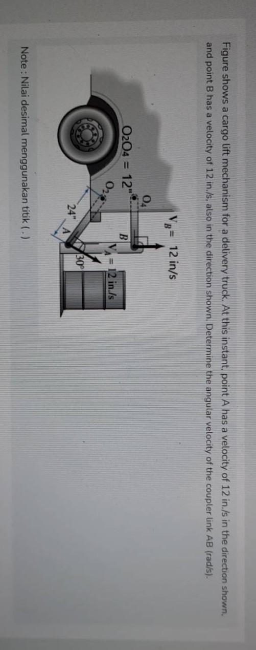 Solved Figure shows a cargo lift mechanism for a delivery | Chegg.com