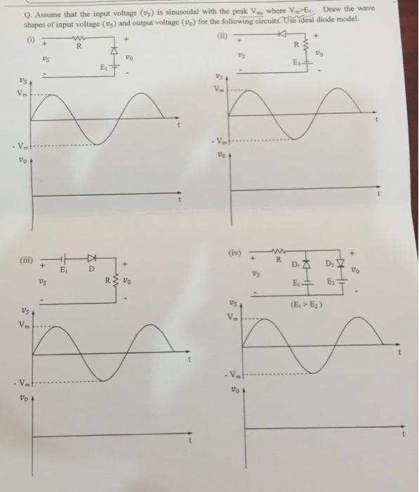 Solved Q. Assume that the input voltage (v5) is sinusoidal | Chegg.com