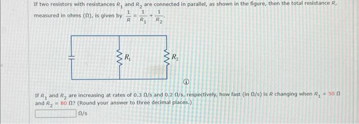 Solved If two resistors with resistances R1 and R2 are | Chegg.com