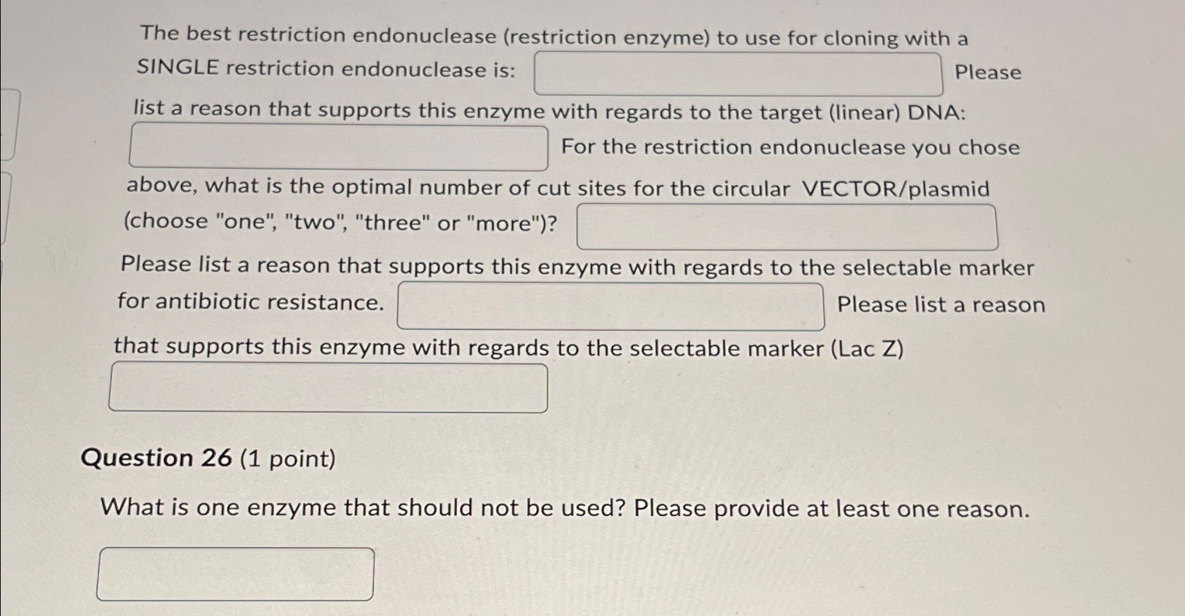 Solved The best restriction endonuclease (restriction | Chegg.com