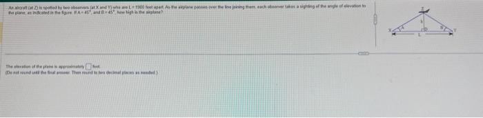 Solved An aircref (at 2 ) is spotted by two observers (at X | Chegg.com