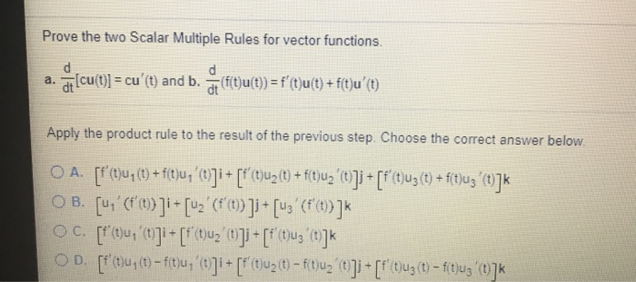 Solved Prove the two Scalar Multiple Rules for vector | Chegg.com