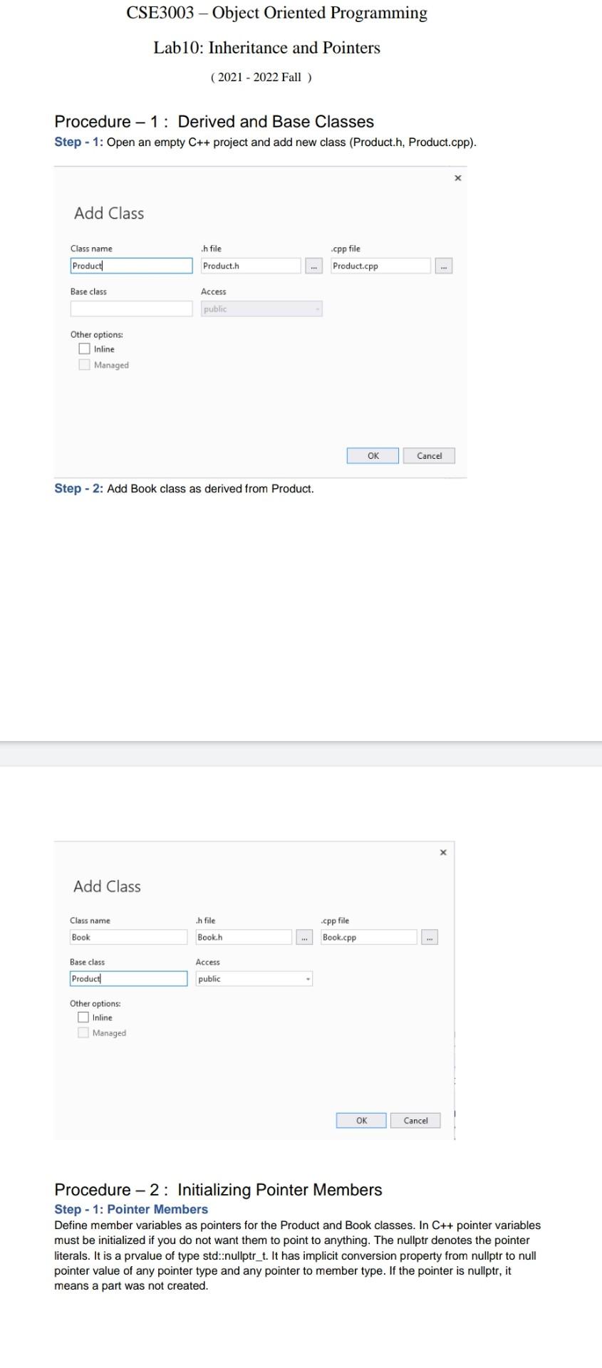 Solved CSE3003 OBJECT ORIENTED PROGRAMMING (Fall 2021-2022) | Chegg.com
