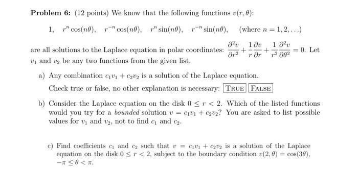 Solved Problem 6: (12 points) We know that the following | Chegg.com