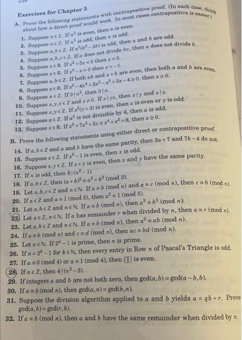 Solved Exercises for Chapter 5 about how a direct proof | Chegg.com
