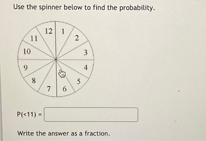 Solved Use the spinner below to find the probability. | Chegg.com