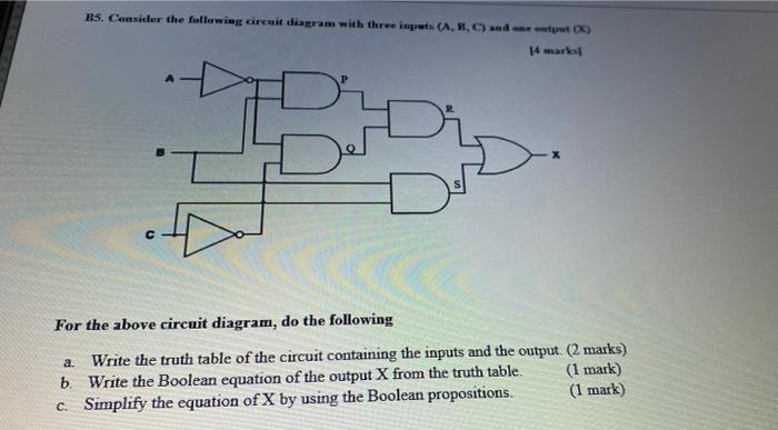 Solved B5. Consider the following circuit diagram with three | Chegg.com
