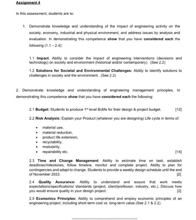 Solved Assignment 4 In this assessment, students are to: 1. | Chegg.com