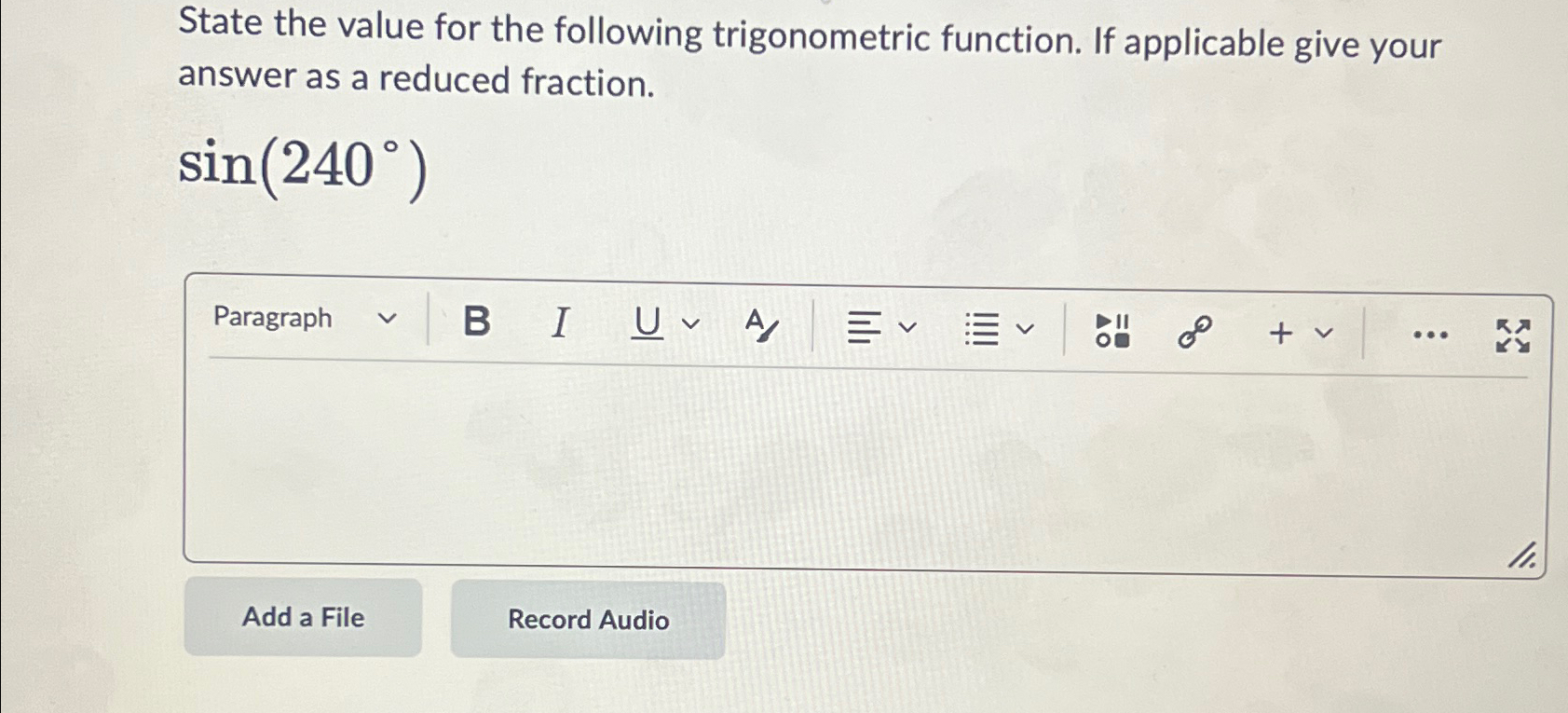 Solved State the value for the following trigonometric | Chegg.com