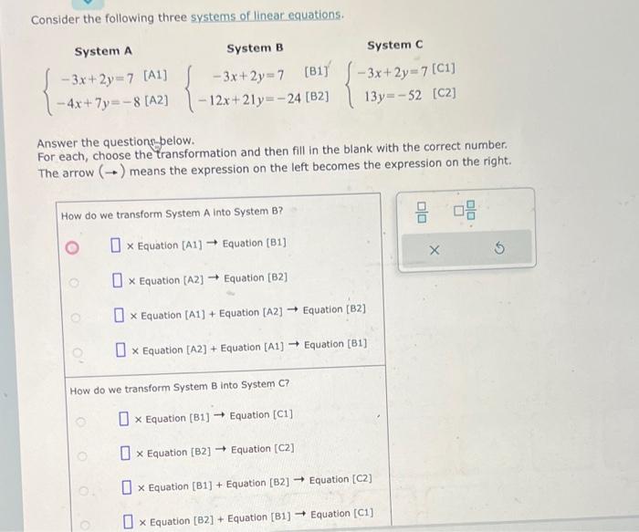 Solved Consider the following three systems of linear | Chegg.com