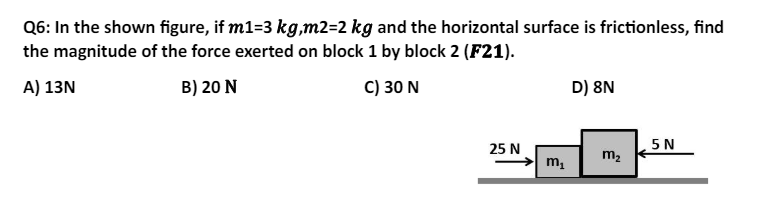 Solved Q6: In the shown figure, if m1=3kg,m2=2kg ﻿and the | Chegg.com