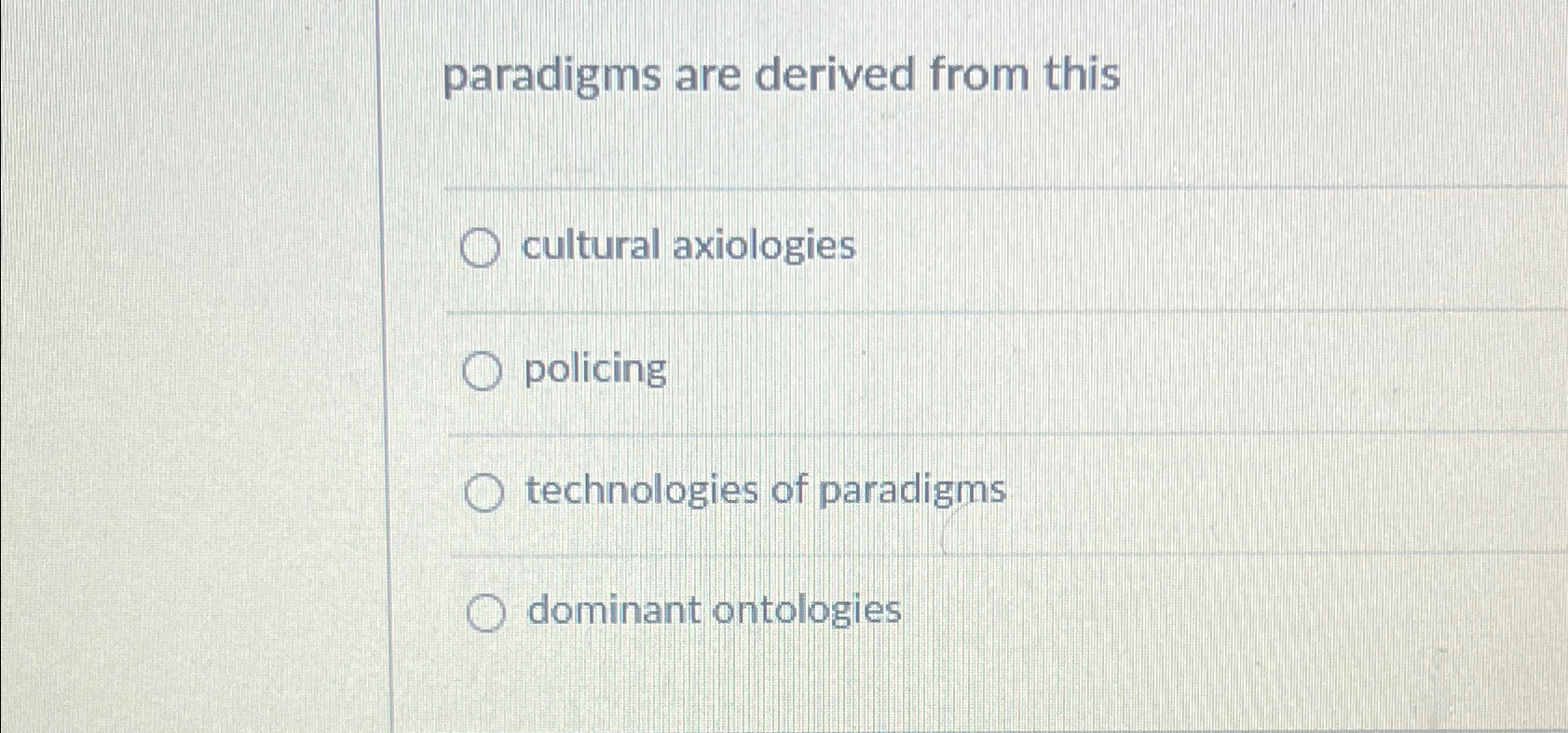 Solved paradigms are derived from thiscultural | Chegg.com