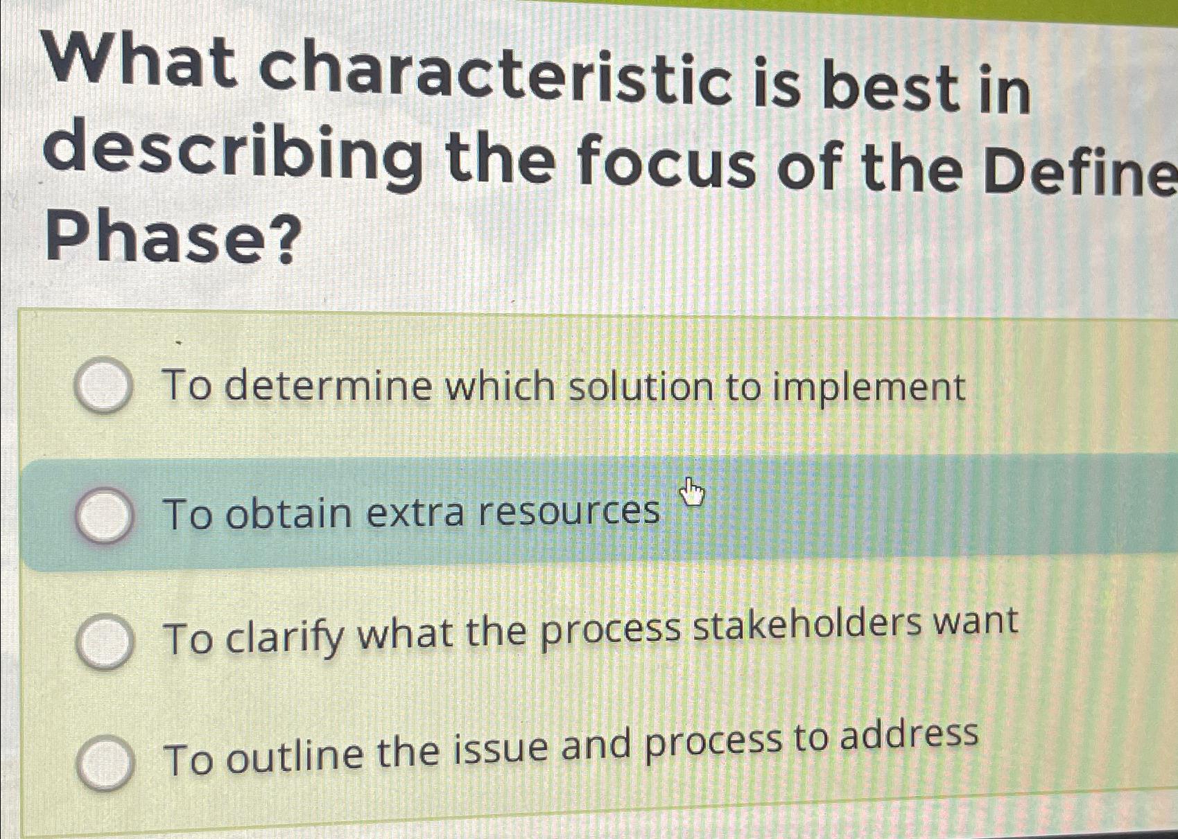 Solved What characteristic is best in describing the focus | Chegg.com