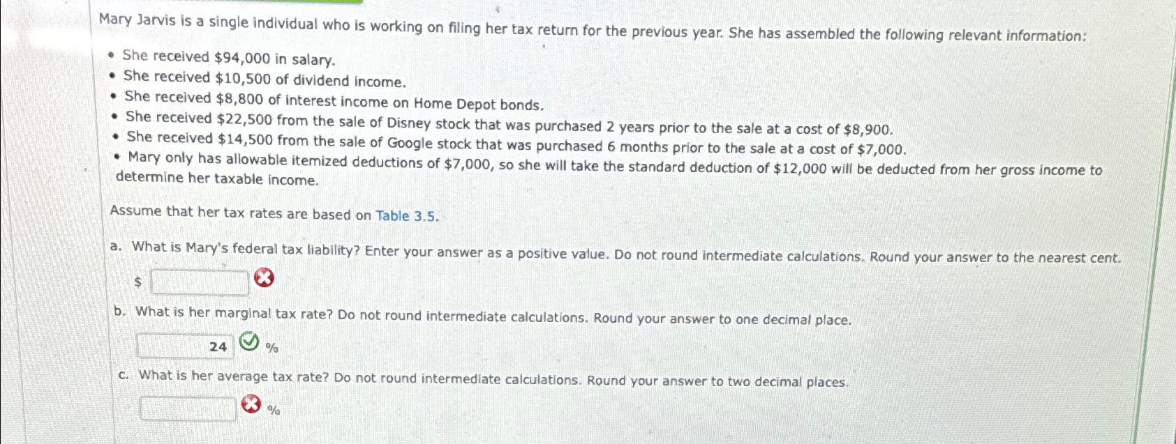 Solved Mary Jarvis is a single individual who is working on | Chegg.com