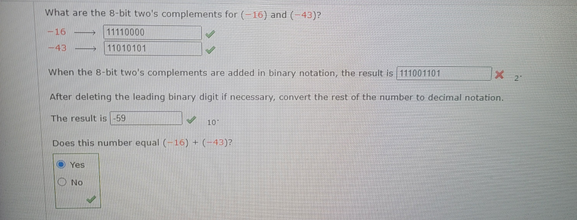 Solved What are the 8 -bit two's complements for (-16) ﻿and | Chegg.com