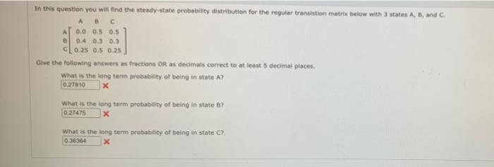 Solved In this question you will find the steady-state | Chegg.com
