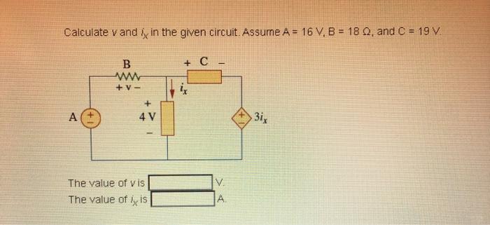 Solved Calculate vand ly in the given circuit. Assure A = 16 | Chegg.com