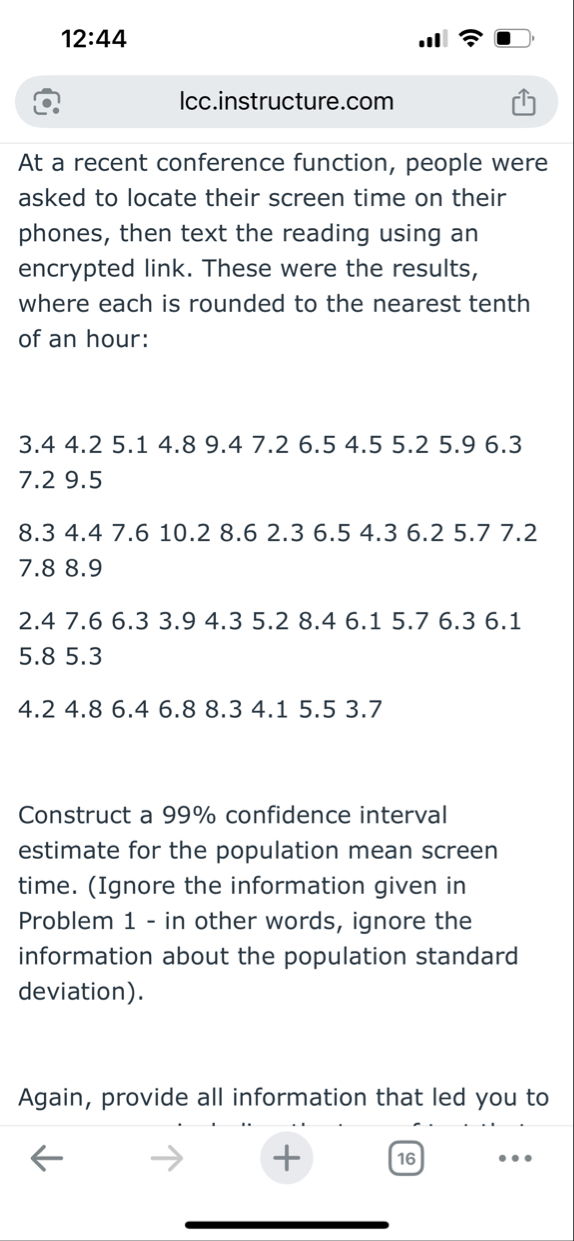 Solved 12:44Icc.instructure.comAt a recent conference | Chegg.com
