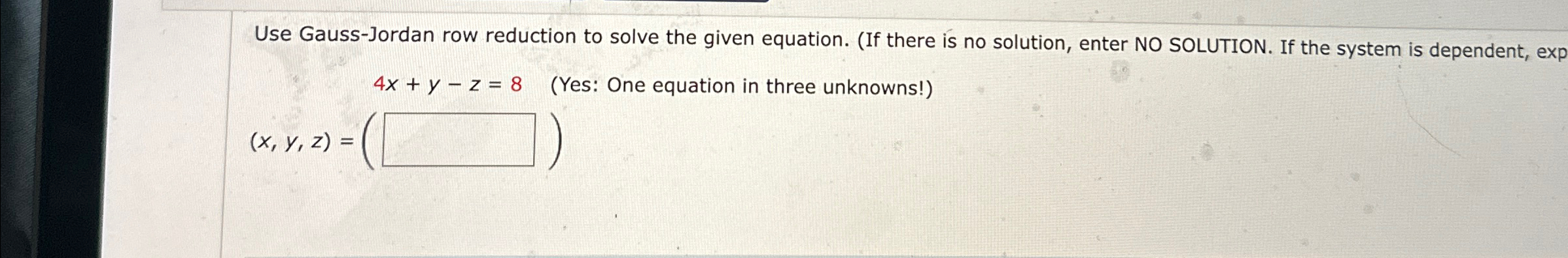 Solved Use Gauss-Jordan row reduction to solve the given | Chegg.com