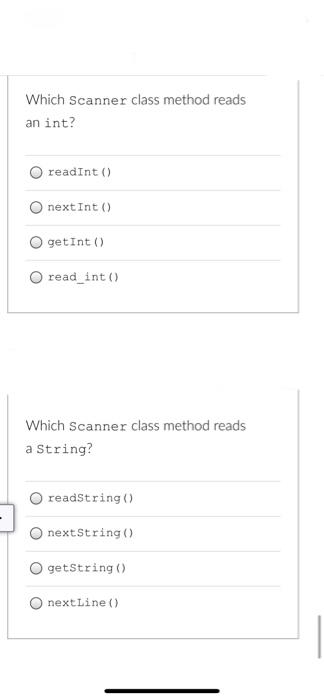 Solved Which Of The Following Is A Valid Java Statement 