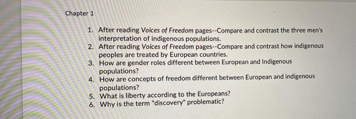 Chapter 1 1. After reading Voices of Freedom | Chegg.com