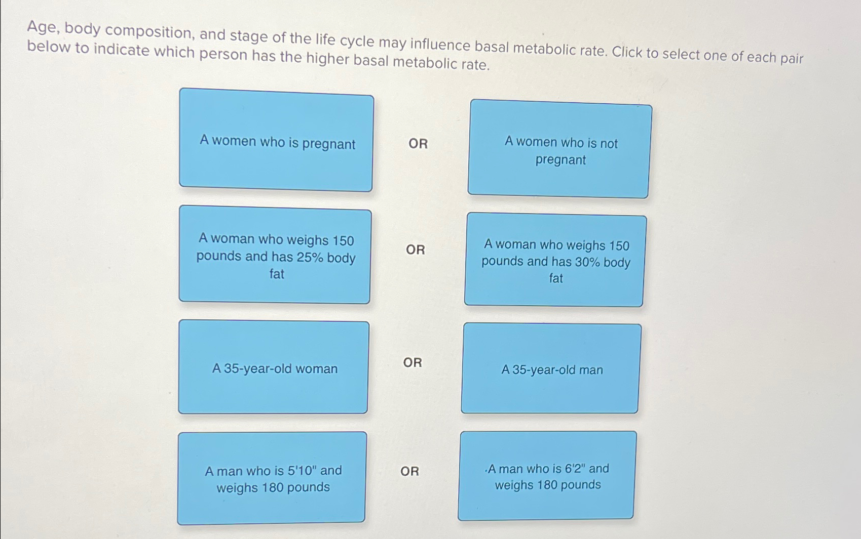 Solved Age, body composition, and stage of the life cycle | Chegg.com