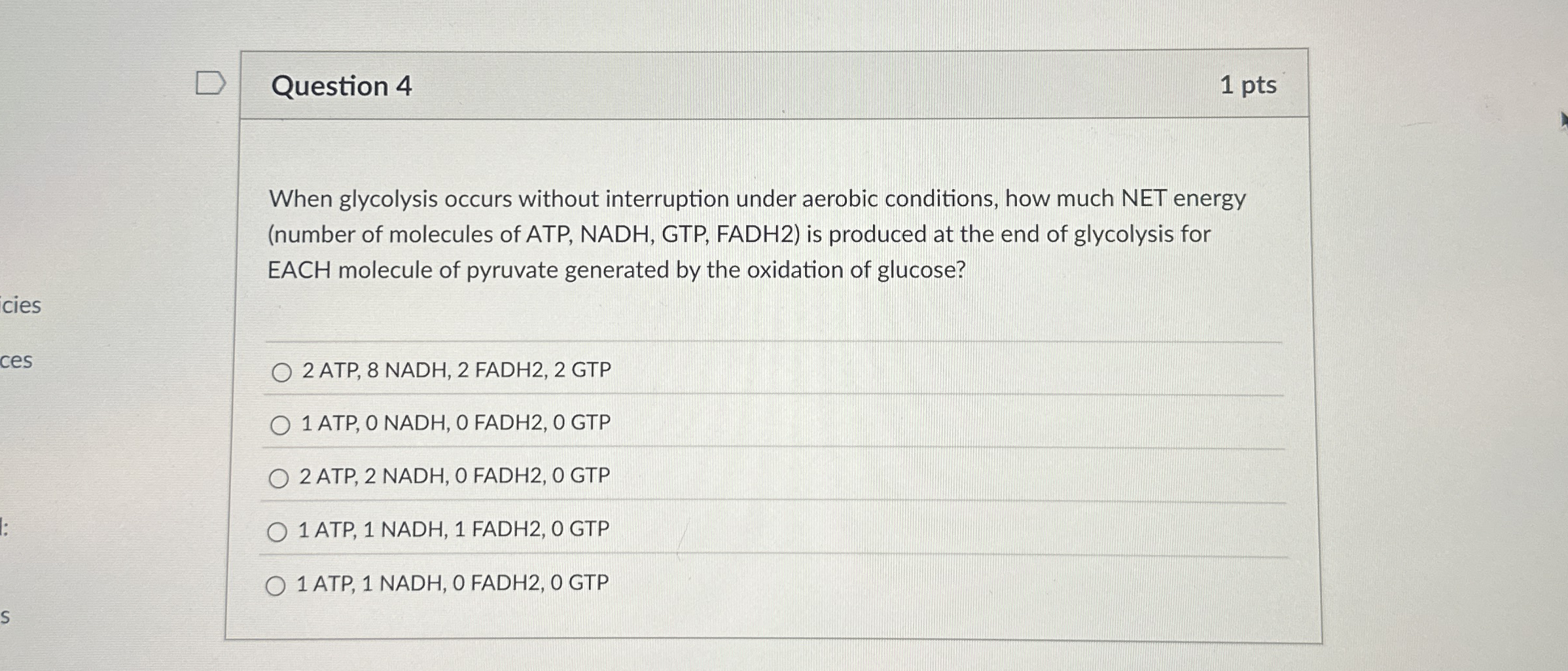 Solved Question 41 ﻿ptsWhen glycolysis occurs without | Chegg.com