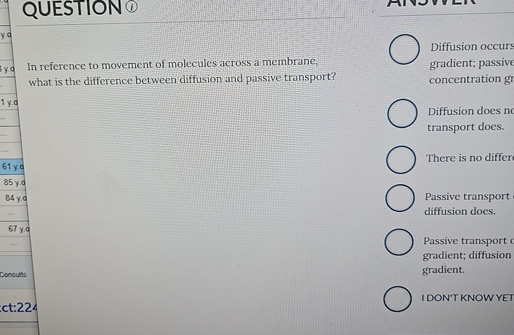 Solved QUESTION (1)In reference to movement of molecules | Chegg.com