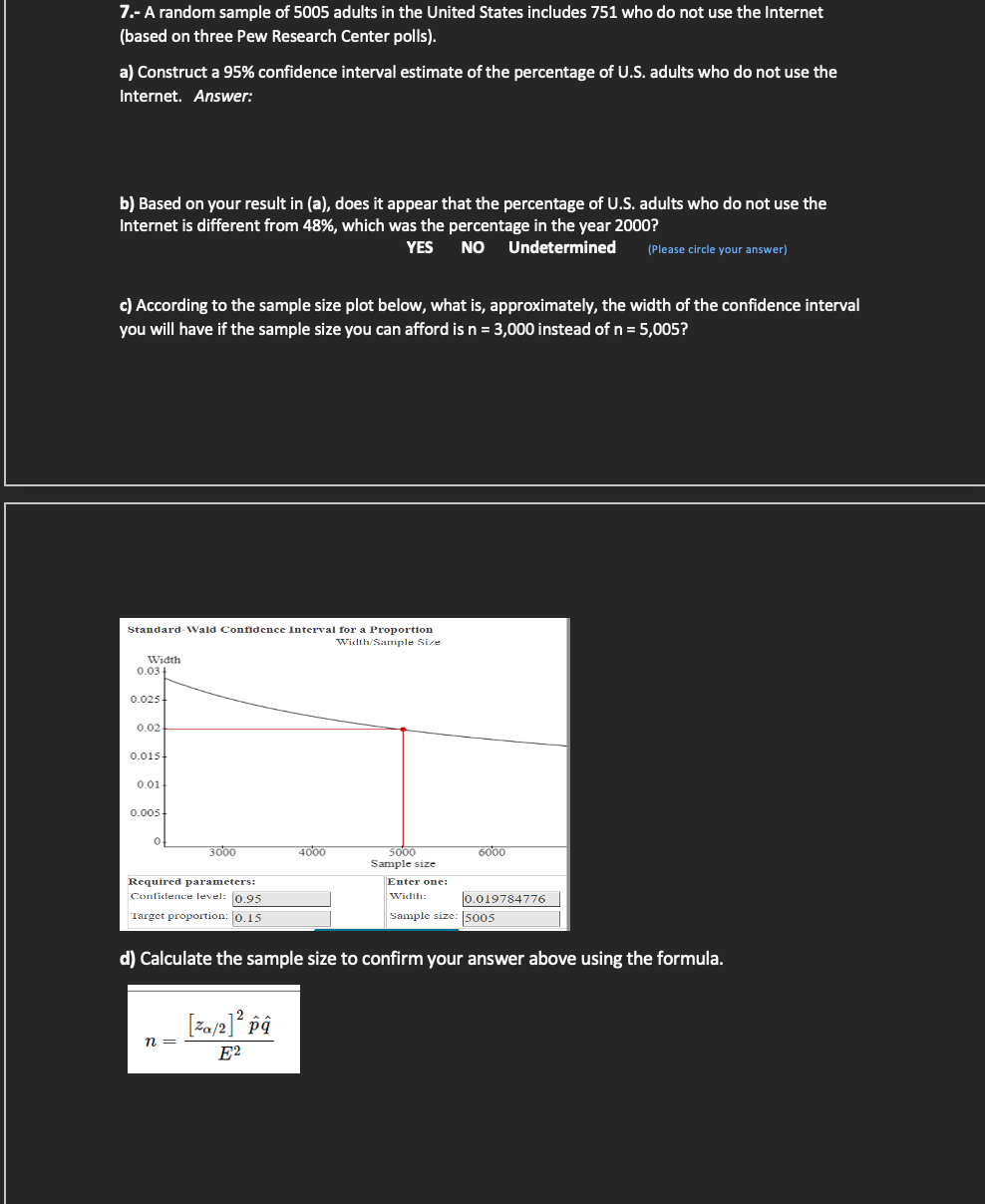 Solved Standard Wald Confidence Interval For A