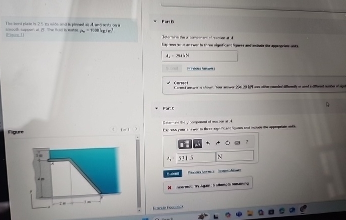 The bent plate is 25 ﻿m wide and is pinned at A and | Chegg.com