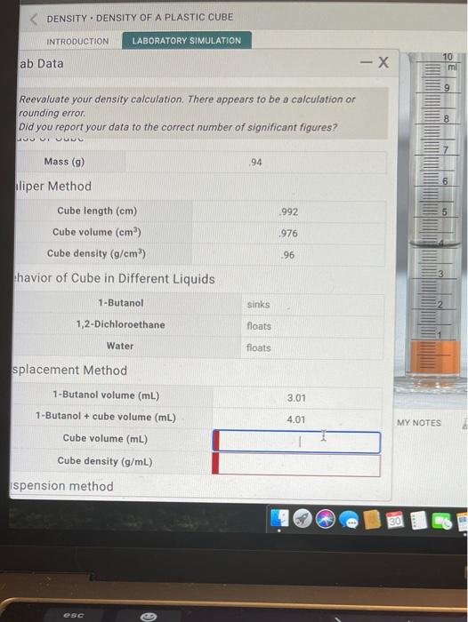 Solved DENSITY DENSITY OF A PLASTIC CUBE INTRODUCTION | Chegg.com