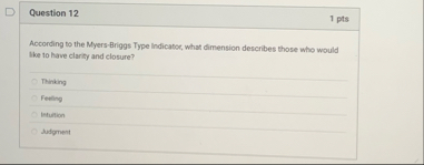 Solved Question 121 ﻿ptsAccording to the Myers-Briggs Type | Chegg.com
