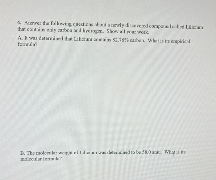 Solved 4. Answer the following questions about a newly | Chegg.com