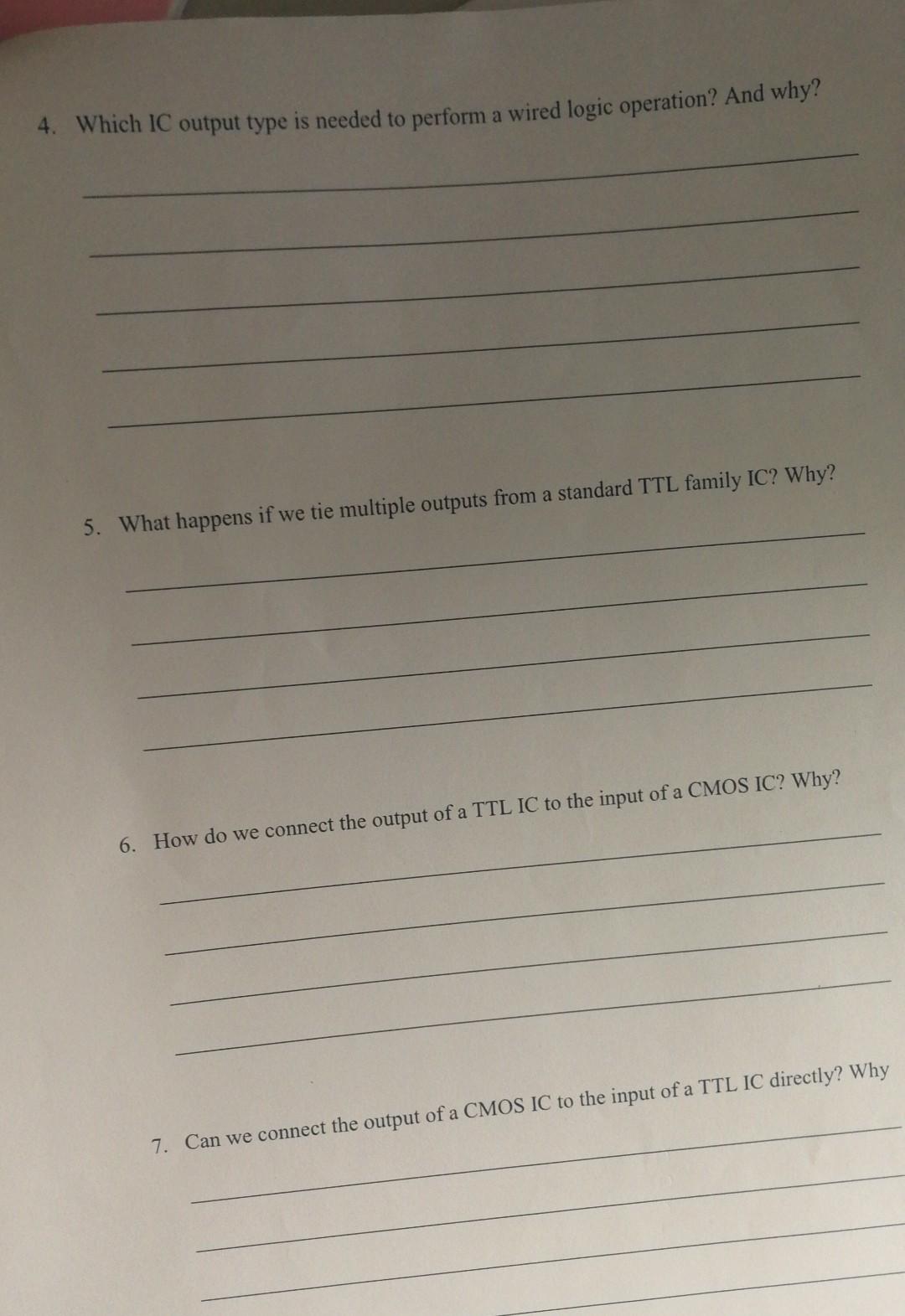 Solved 4. Which IC output type is needed to perform a wired | Chegg.com