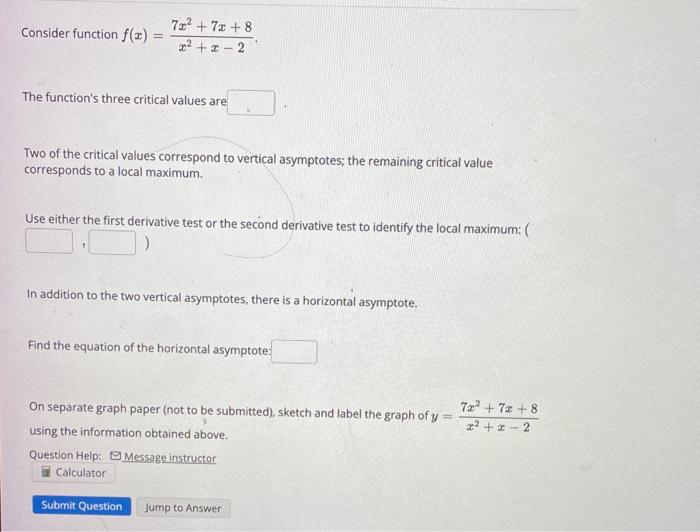 Solved Consider Function F X X2 X−27x2 7x 8 The Functions