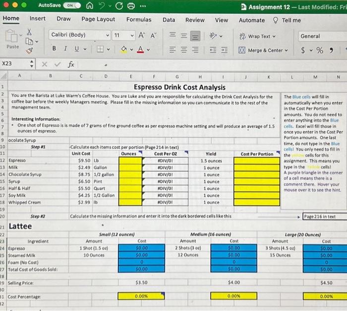 Solved AutoSave ON G 9×0 A Assignment 12-Last Modified: Home | Chegg.com