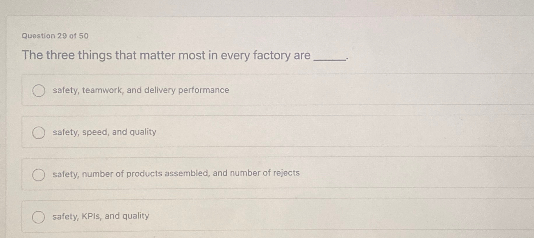 Solved Question 29 ﻿of 50The three things that matter most | Chegg.com