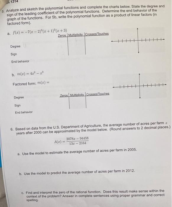 Solved Ch 1314 5 Analyze And Sketch The Polynomial 