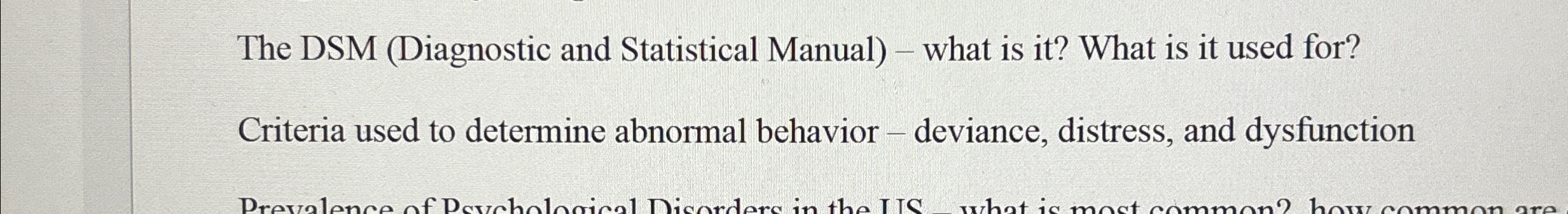 Solved The DSM (Diagnostic and Statistical Manual) - ﻿what | Chegg.com