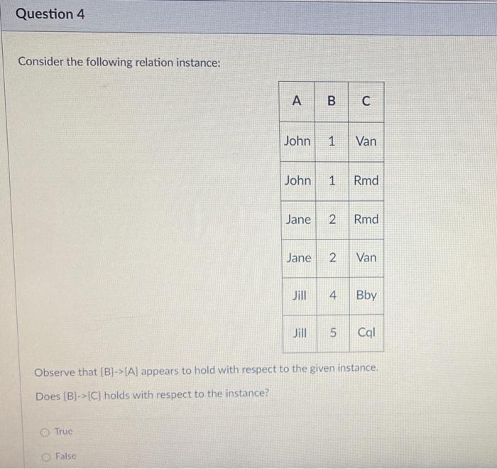 Solved Consider the following relation instance: Observe | Chegg.com