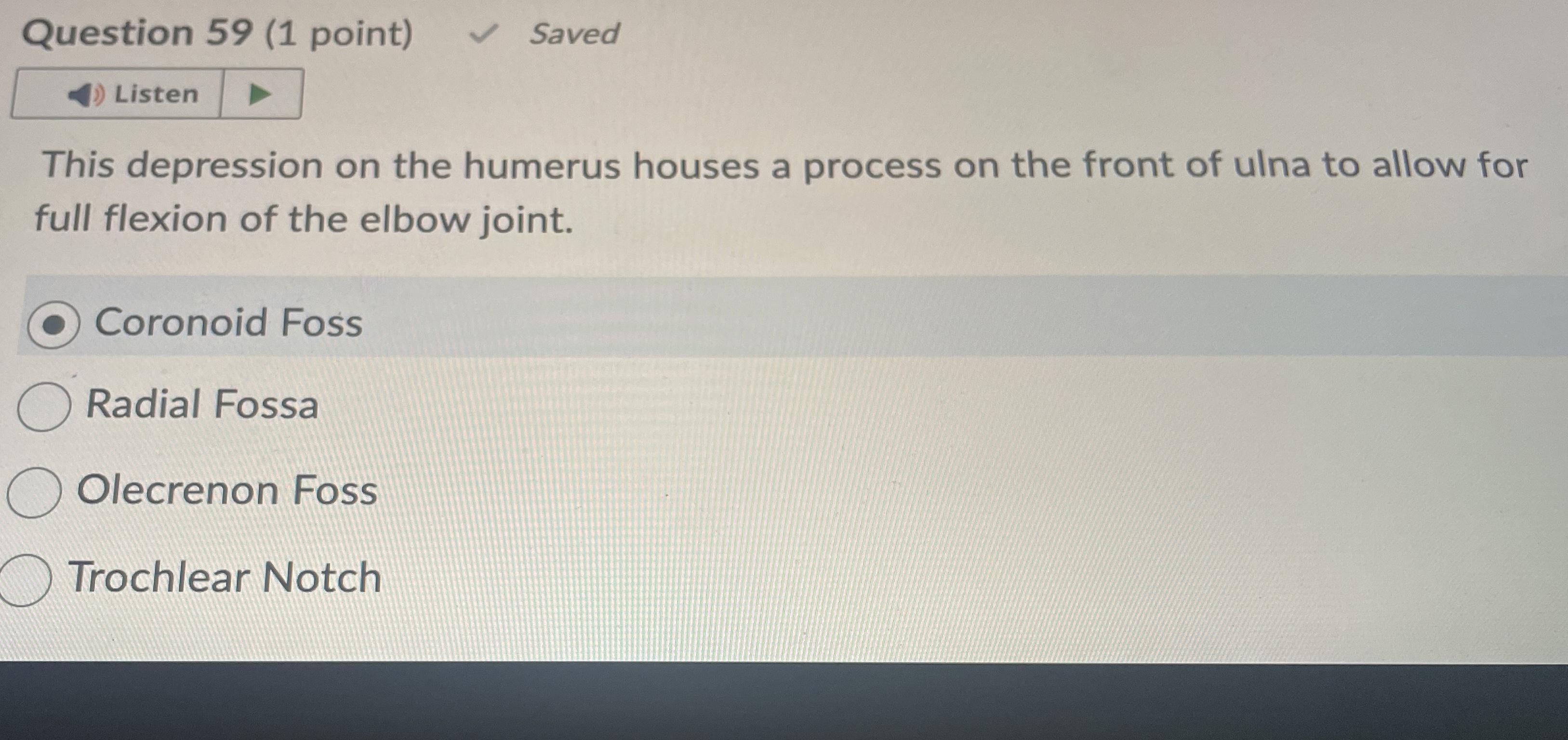 Solved Question 59 (1 ﻿point)SavedListenThis depression on | Chegg.com