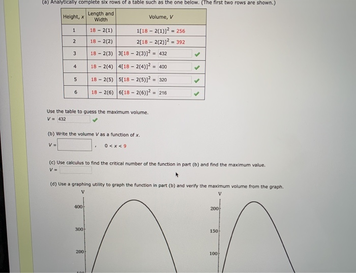 Solved (a) Analytically complete six rows of a table such as | Chegg.com