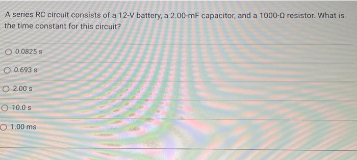 Solved A series RC circuit consists of a 12- V battery, a | Chegg.com