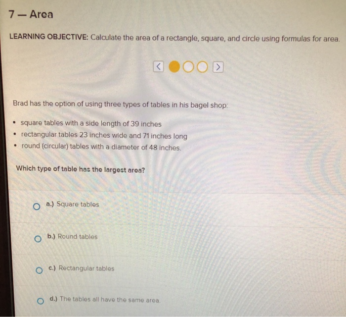 Solved 7 - Area LEARNING OBJECTIVE: Calculate the area of a | Chegg.com
